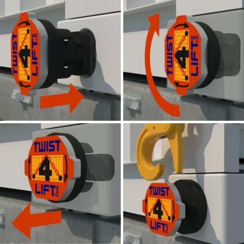 Twist4Lift • container hooks set• 40 tons • MEMIDOS