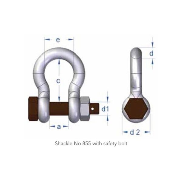 Gunnebo • ANJA shackle • Type 855, Grade 6 • MEMIDOS